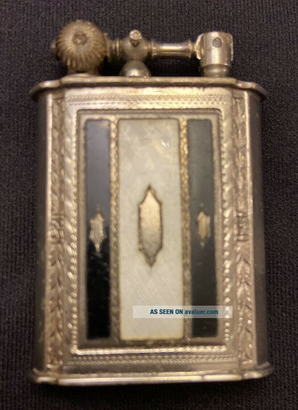 Very Rare 1920’s Evans Lift Arm Lighter With Glass Enamel Inlay ...