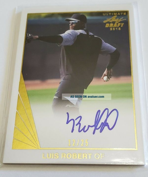 LUIS ROBERT AUTO RC /25 2018 LEAF ULTIMATE DRAFT GOLD ON CARD AUTOGRAPH ...