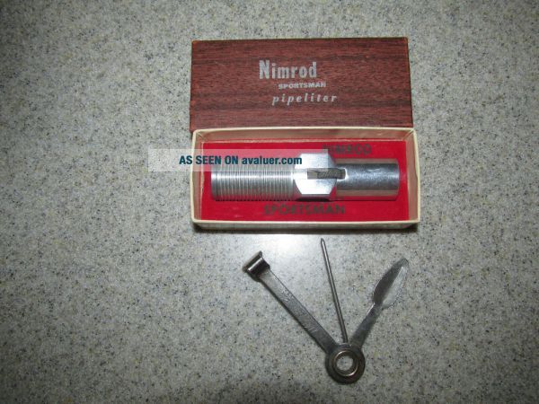 VINTAGE NIMROD PIPELITER SPORTSMAN PIPE LIGHTER BOX & IMCO ' S PIPE ...