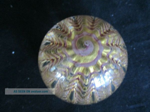 Vintage Murano Paperweight Clear W/Gold Flecks Swirl Signed Barovier ...