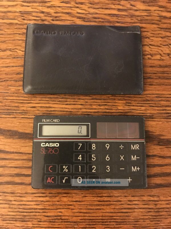 Vintage Casio Solar Calculator Film Card SL - 760 With Case Checkbook ...