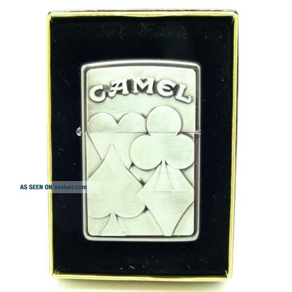 Vintage 1996 Zippo Camel Card Suits Pewter Midnight Chrome | #27264609