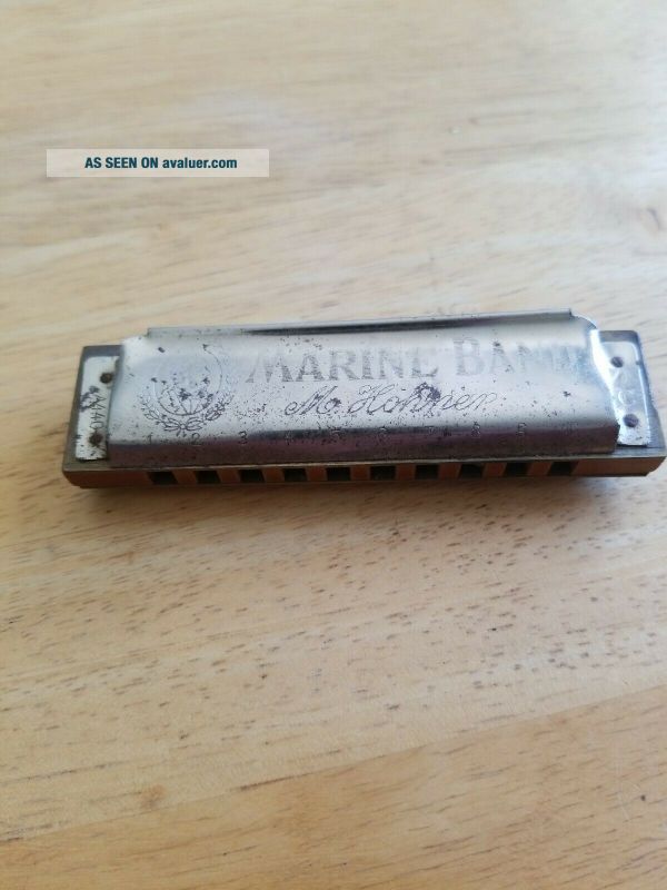 M. Hohner Marine Band A440 Key Of C Vintage Harp Harmonica Pre WW. 2 ...