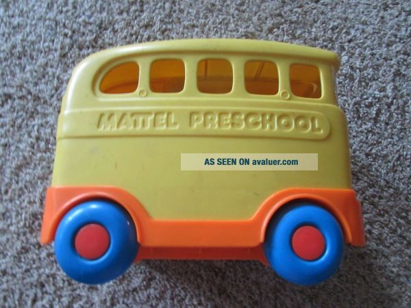 VINTAGE 1978 MATTEL Preschool Rockie Rollies School Bus With 3 Students ...