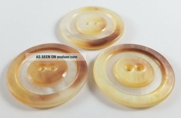 Three Large Antique Vintage Mother Of Pearl Shell Buttons 1 1/8 ...