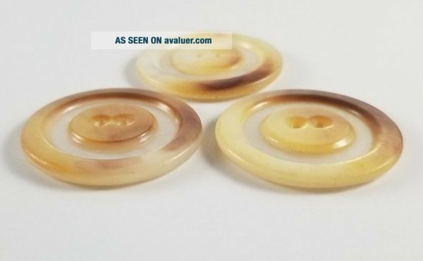 Three Large Antique Vintage Mother Of Pearl Shell Buttons 1 1/8 ...