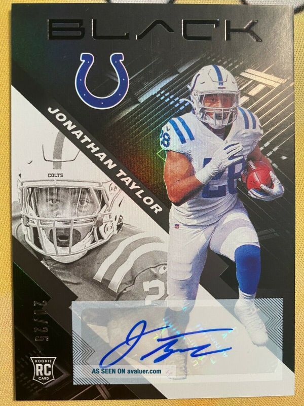 2020 Panini Black Jonathan Taylor Auto Autograph Rookie RC /25 | #27319622