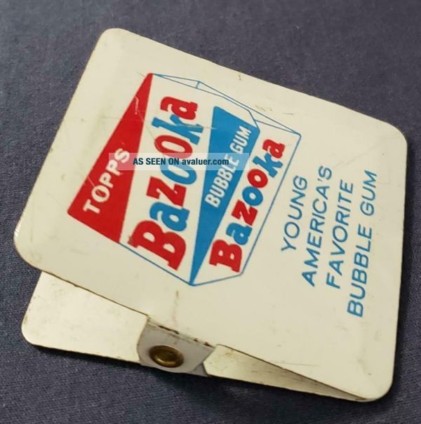 VTG TOPPS BAZOOKA BUBBLE GUM TIN LITHO CANDY STORE ADVERTISING SPRING ...