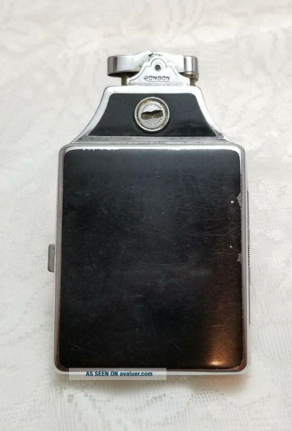 VINTAGE RONSON ENAMELED MASTERCASE LIGHTER & CIGARETTE CASE ART DECO ...