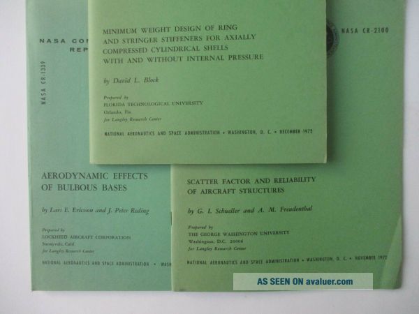 NASA Aersospace Aerodynamics Physics Aircraft Design Technology Vintage ...