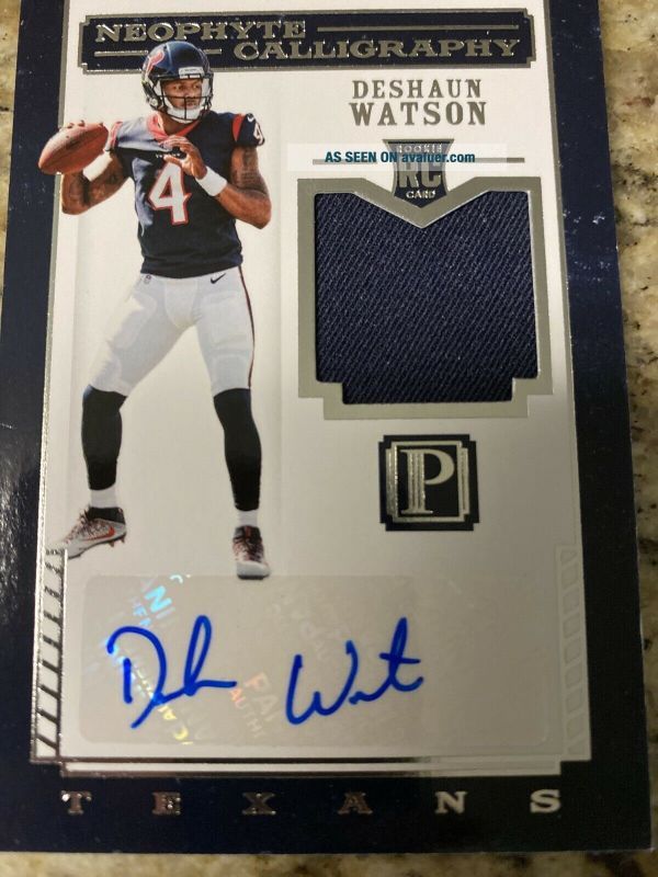 2017 Panini Neophyte Calligraphy Deshaun Watson Rc Patch Autograph /49 ...