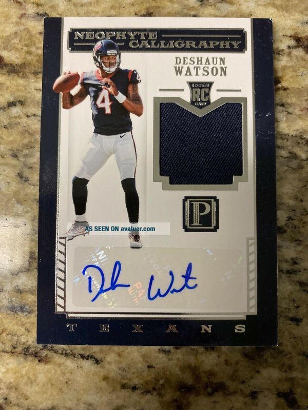 2017 Panini Neophyte Calligraphy Deshaun Watson Rc Patch Autograph /49 ...