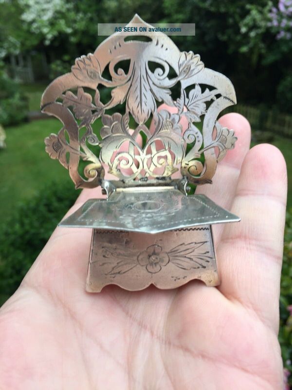 Antique 19th Century Russian Solid Silver Lovely Throne Chair Salt Box ...