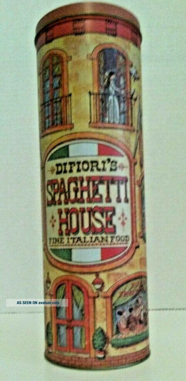 Vintage Difioris Spaghetti House Fine Italian Food Pasta Tin Container ...