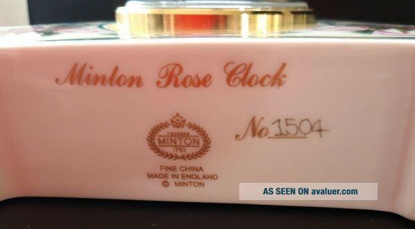 Minton Rose Clock Fine China Bicentenary Limited Edition No: 1504 ...