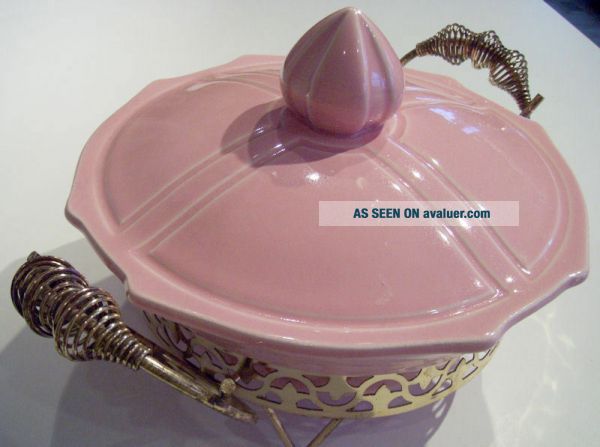 VINTAGE 1950 ' S RETRO EAMES ERA MIRAMAR OF CALIFORNIA PINK CASSEROLE ...