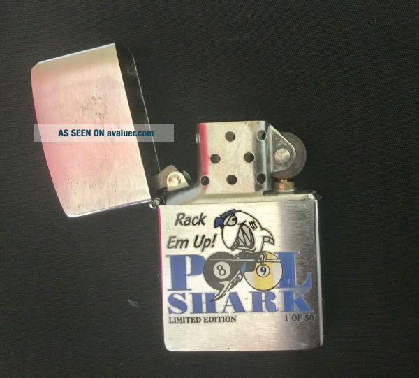 PRE - OWNED ZIPPO LIGHTER " RACK EM UP POOL SHARK " LIMITED EDITION 1/ ...