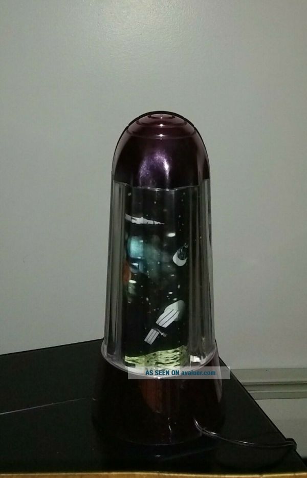 Vintage Retro Motion Rotating Lamp Light Space Shuttle Moon Stars Pink ...