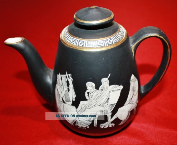 Antique Pratt Fenton Old Creek & Royal Bayreuth Greek Gilded Black Matt ...