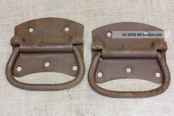 2 Old Tool Box Drop Handles Pull With Spring Barn 5 1/4” Vintage Rustic ...