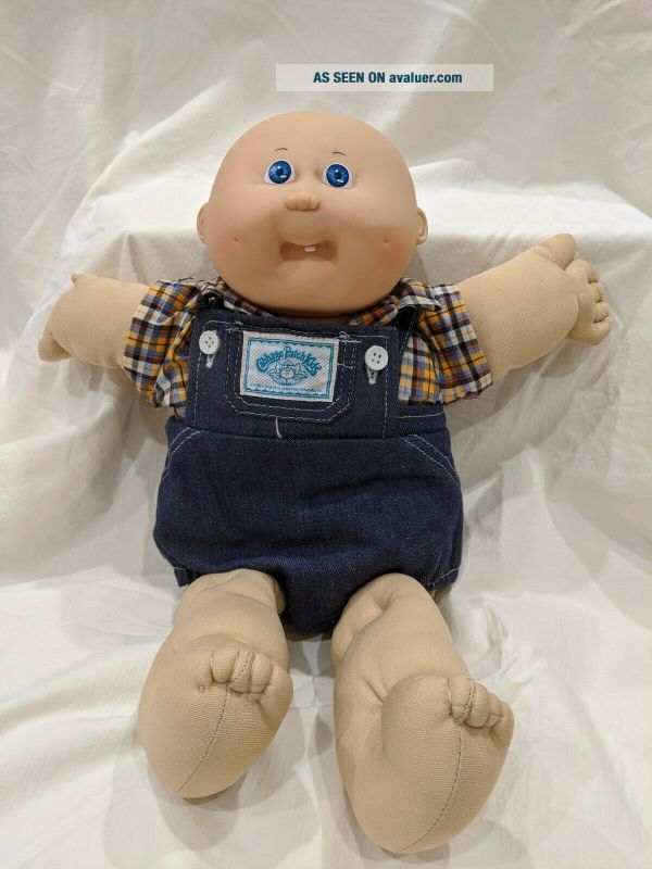 Cabbage Patch Kids Doll Vintage 1985 Boy In Overalls Bald | #27585401