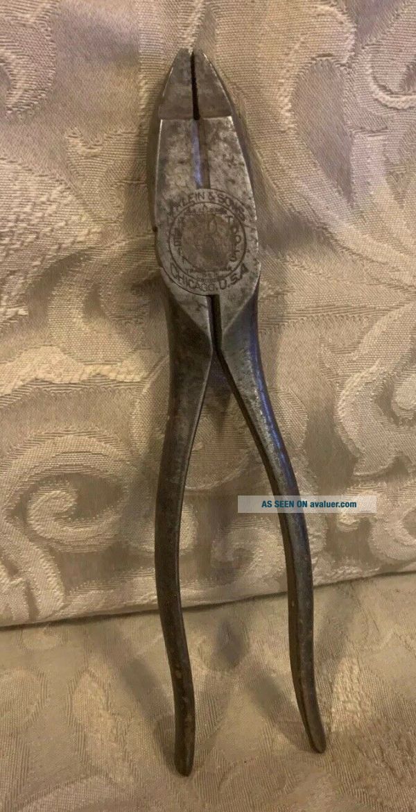 Vintage M Klein And Sons Lineman Pliers Chicago USA | #27603459