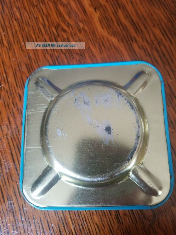 VINTAGE METAL ASHTRAY SIMI ' S MARKET OUTDOOR FISHING PICTURE NEWBERRY ...