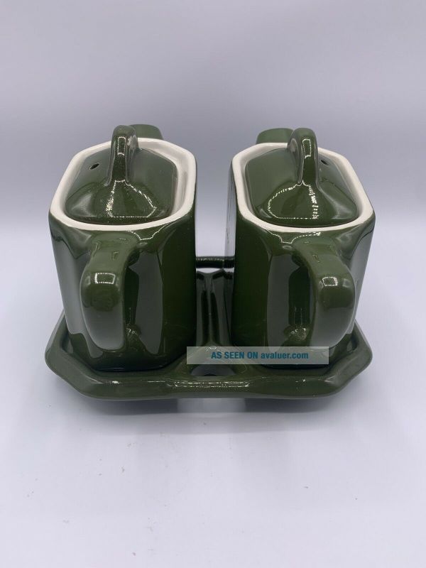 Vintage HALL Tea For Two Green Teapots And Tray | #27695639