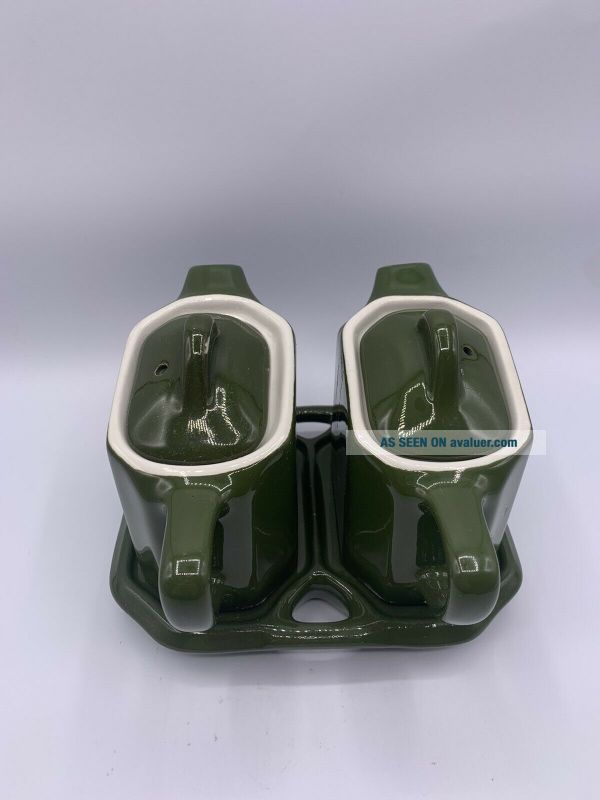 Vintage HALL Tea For Two Green Teapots And Tray | #27695639