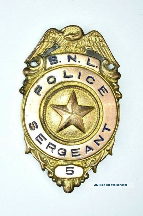 Antique Obsolete Brookhaven National Laboratory Police Badge Upton York ...