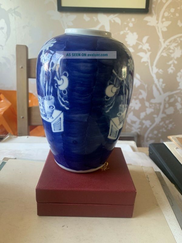 Rare Interesting Antique Chinese Vase 4 Character Marks - Artist Table ...