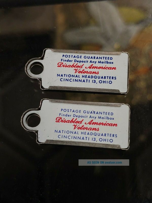 Vintage 1959 MA Disabled American Veterans DAV Mini License Plate KEY ...