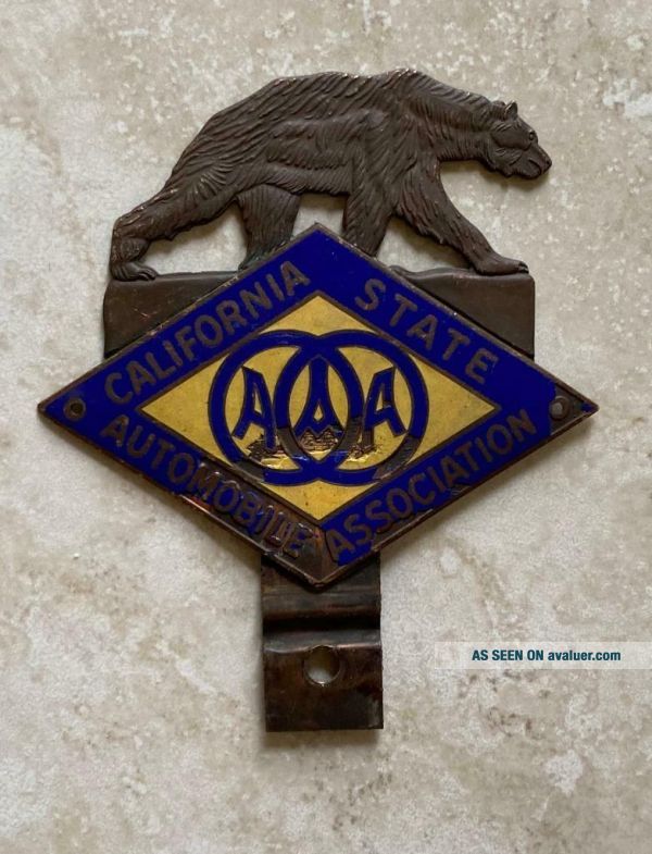 California State Automobile Association AAA License Plate Topper Bear ...