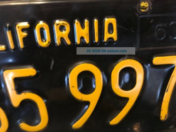 1963 California License Plates. Black And Gold. Cleared | #27705767