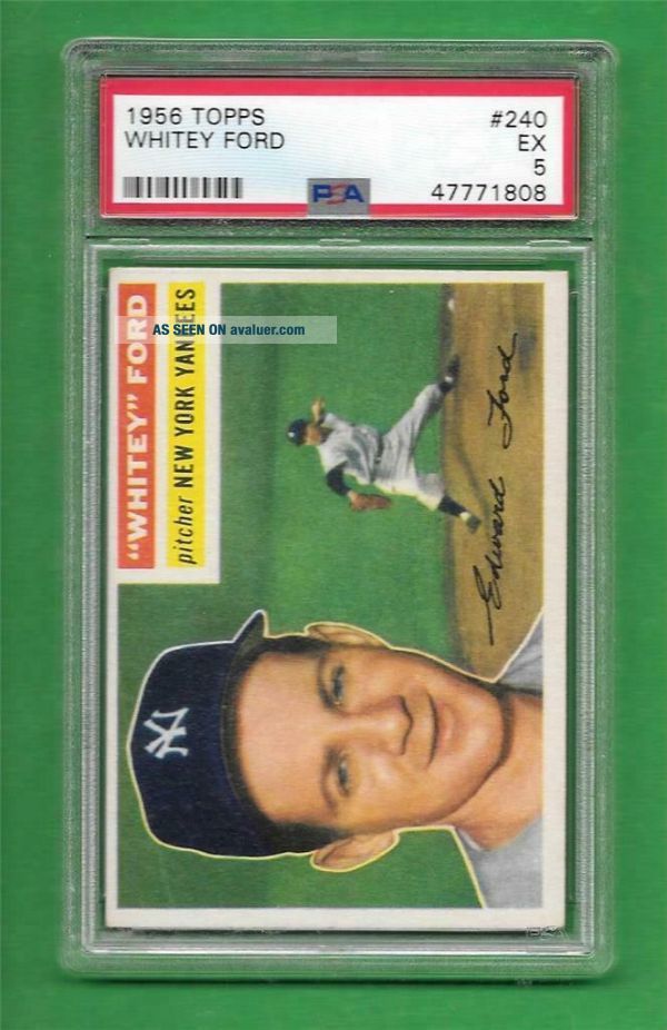 1956 Topps 240 Whitey Ford PSA EX 5 York Yankees Old Baseball Card ...