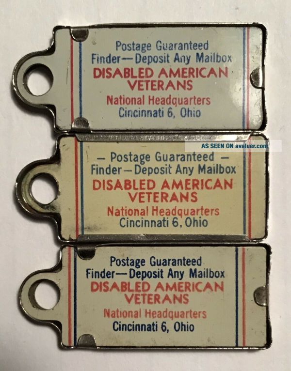 Three 1949 DAV Keychain License Plate Tags Fobs Colorado Kentucky ...