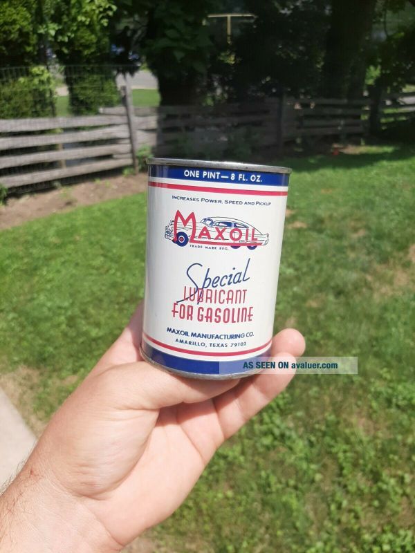 Vintage Maxoil Special Lubricant For Gasoline Oil Can With Car Graphics ...