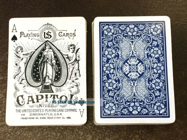 Antique C1895 Capitol Playing Cards, Panel Back Full Deck US Playing ...