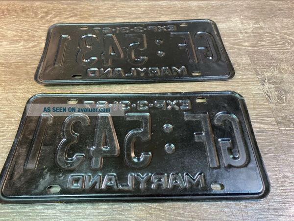 Vintage 1967 Maryland License Plates GF:5431 Car Truck Van Automobile ...