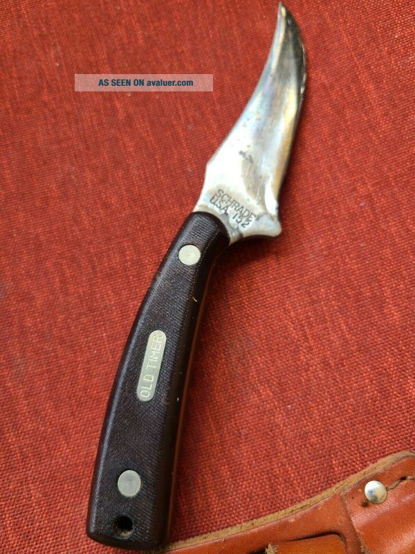 Vintage SCHRADE USA Old Timer Sharpfinger Hunting Knife 152 W/ Sheath ...