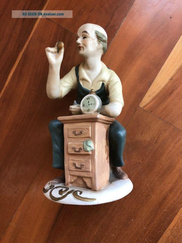 Vintage Homco Figurine Old Man Watchmaker Jeweler With Clock | #27994393