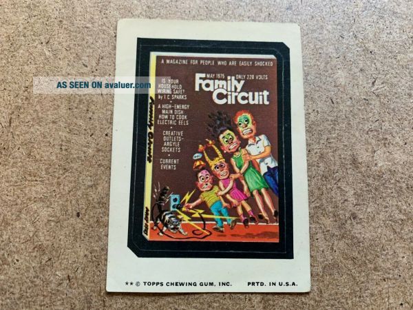 VINTAGE 1974 TOPPS CHEWING GUM WACKY PACKS FAMILY CIRCUIT STICKER ...