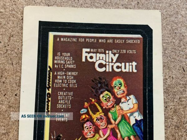 VINTAGE 1974 TOPPS CHEWING GUM WACKY PACKS FAMILY CIRCUIT STICKER ...