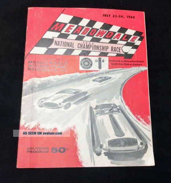 July 1960 RARE Defunct Meadowdale International Raceways Program ...