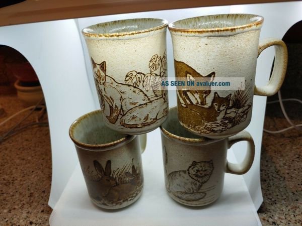 Dunoon Ceramic Coffee Mugs Made In Scotland Animal Set 4 Cat, Rabit ...