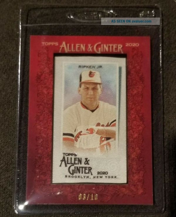 2020 Topps Allen And Ginter Cal Ripken Jr Mini Framed Silk 3/10 Orioles ...