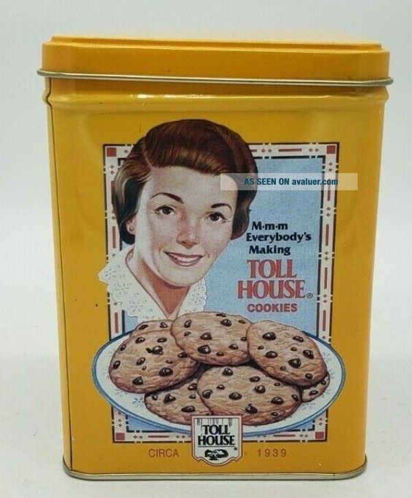 Nestle Toll House Yellow Cookie Tin Vintage Recipe With Retro Graphics ...