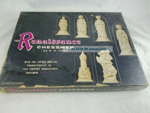 Vintage 1959 ES Lowe Chess Set 15th Century Renaissance Chessmen ...