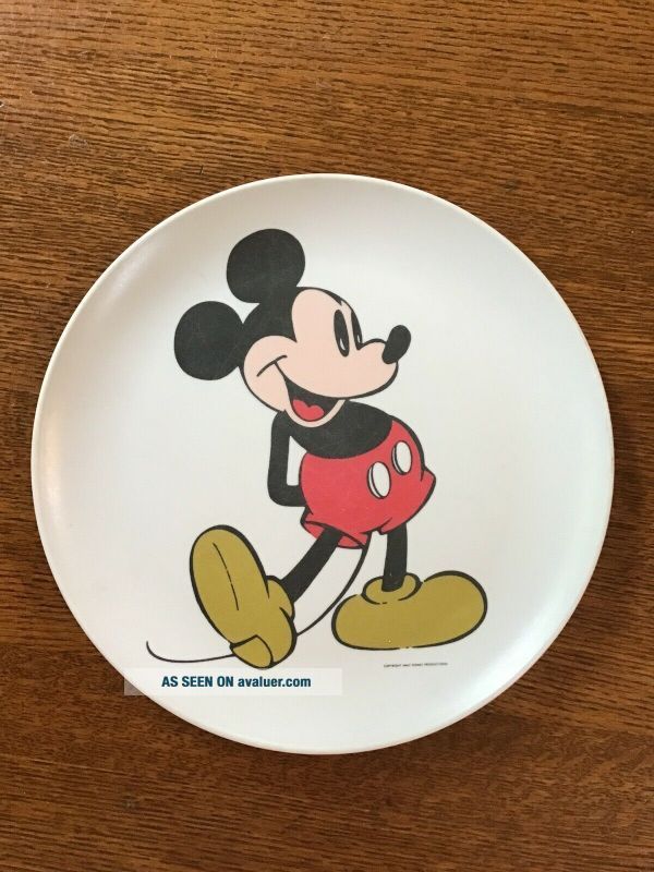 Vintage 1960s MICKEY MOUSE Walt Disney Productions 9 Inch Plastic Plate ...