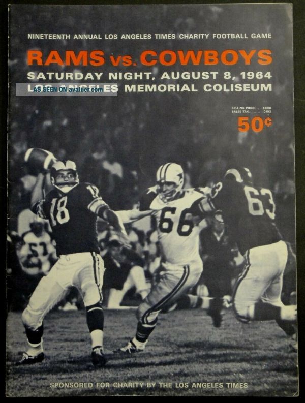 Los Angeles Rams Vs Dallas Cowboys Program NFL August 8, 1964 | #28038448